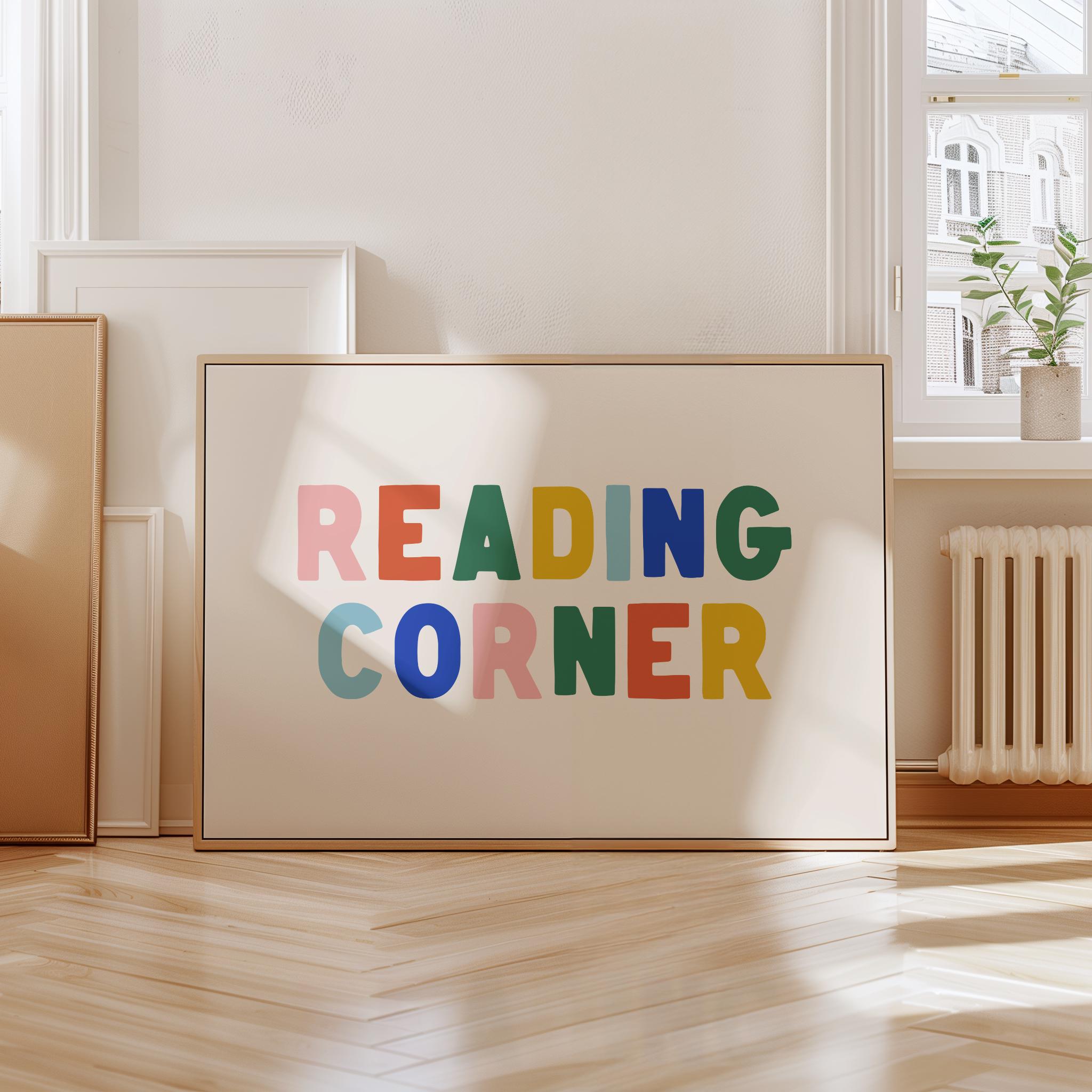 Reading Corner Print: Colorful Kids Room, Classroom and Homeschool ...