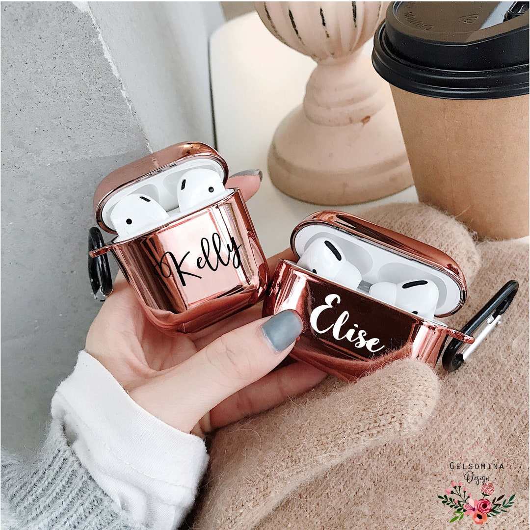 Rose Gold Custom Airpods 3 Gen Case Luxury Metallic Apple Airpods PRO ...