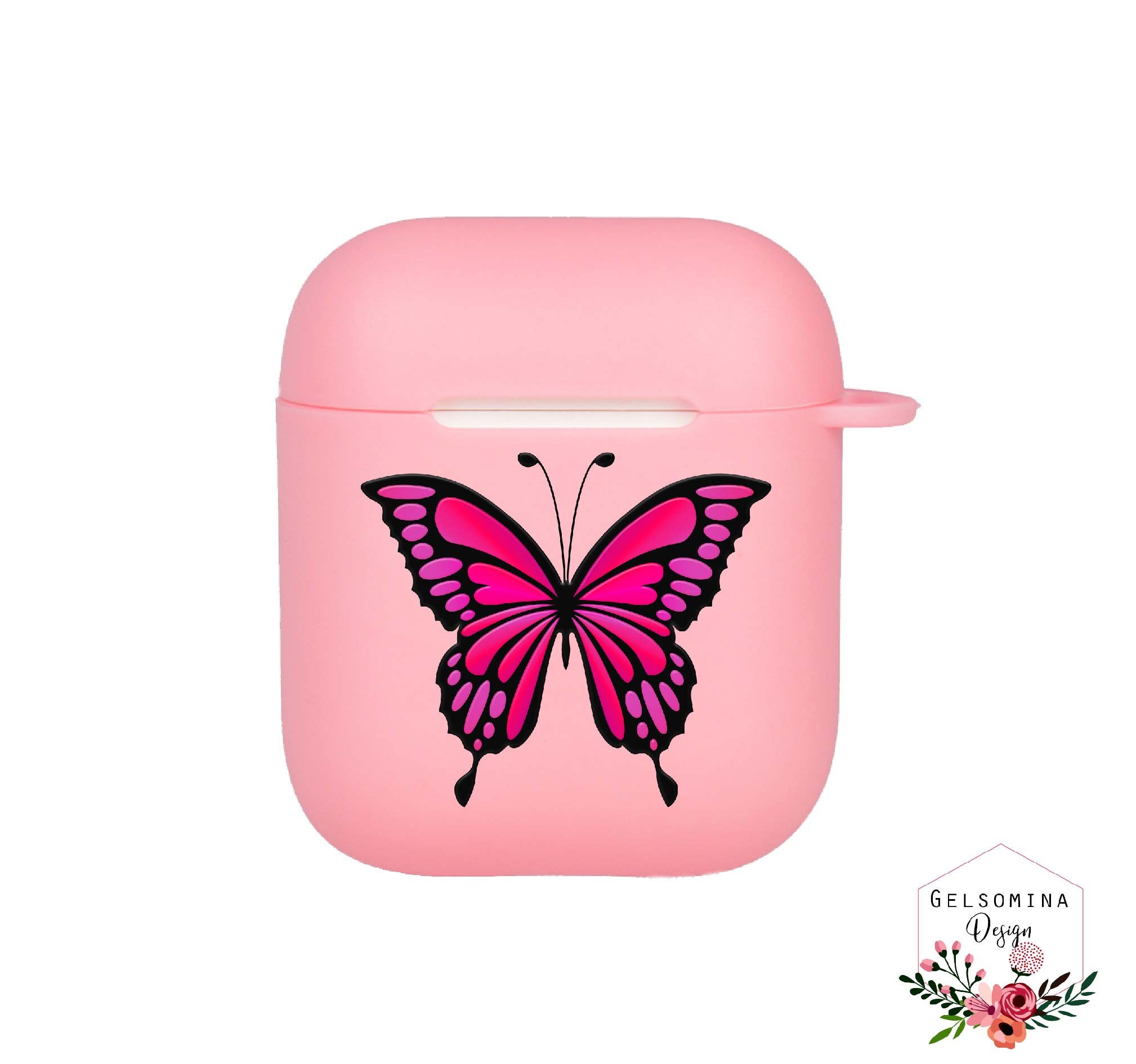 Pink Butterfly Airpods Case Beautiful Airpod Cover Keychain | Etsy