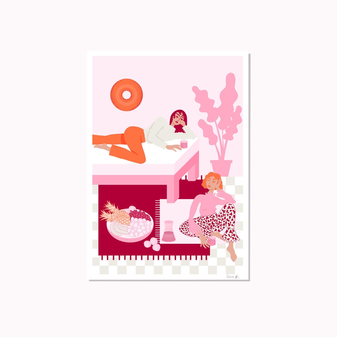 Art Print "sleepover" - Poster - Print Illustration - Art - Wall ...