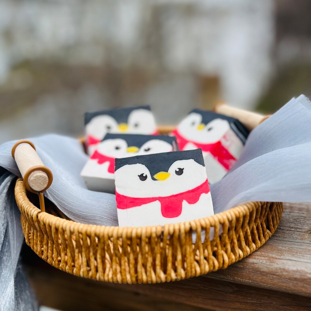 Cute Penguin Cold Process Soap With Gift Package, All-natural Body ...