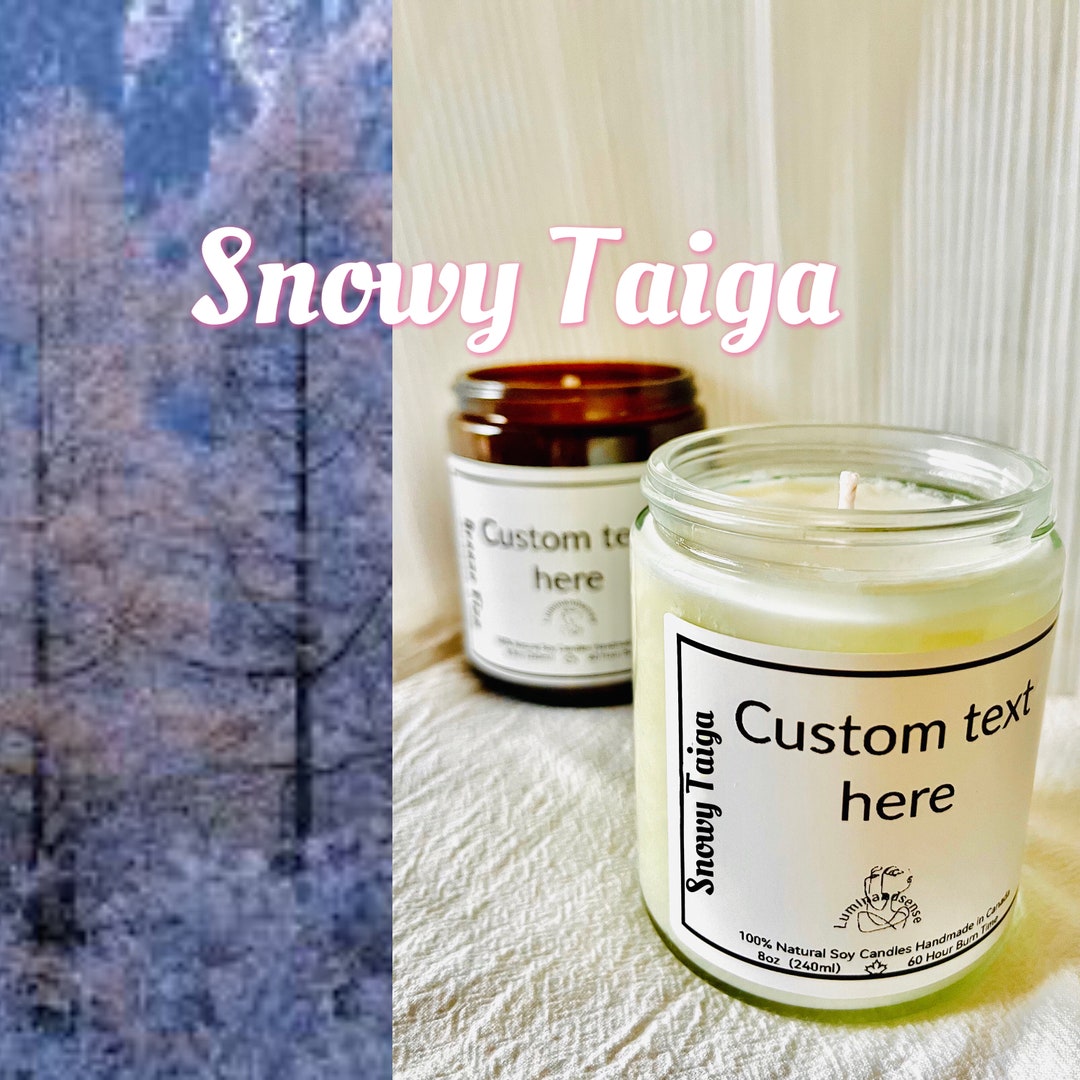 SNOWY TAIGA, Custom Nature Soy Wax Scented Candles, Personalized Label ...