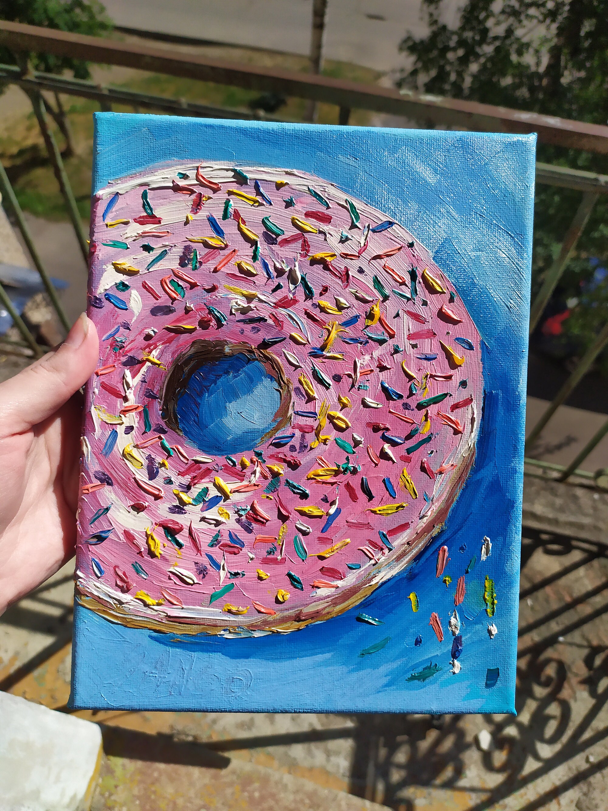 Donut Painting On Canvas Original Painting Food Painting | Etsy