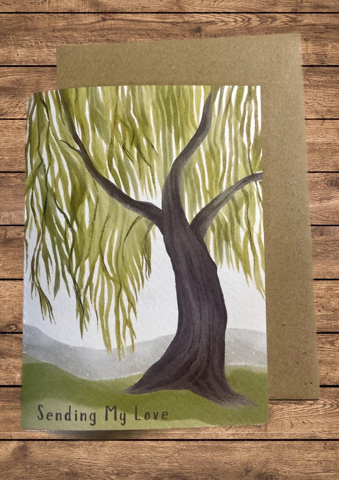 Thinking of You Weeping Willow Card Green Trees Ill/poorly Branches Get ...