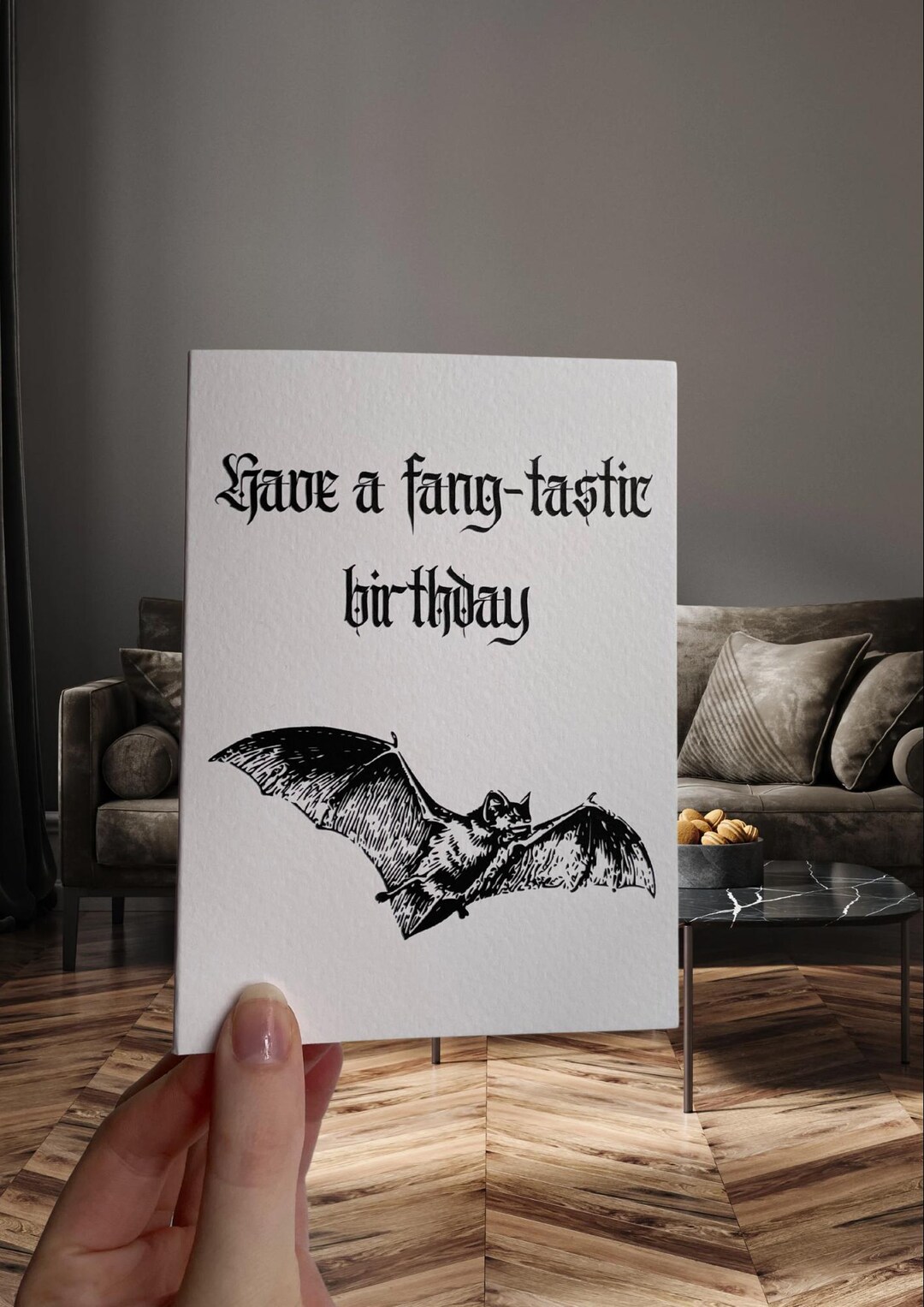 Fang-tastic Gothic Bat Birthday Card – Spooky & Fun Birthday Greeting ...
