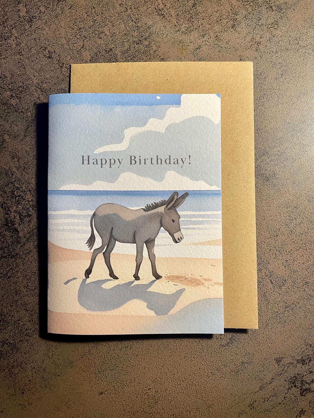 Donkey Birthday Card Beach Celebration Happy Birthday Donkey Card ...