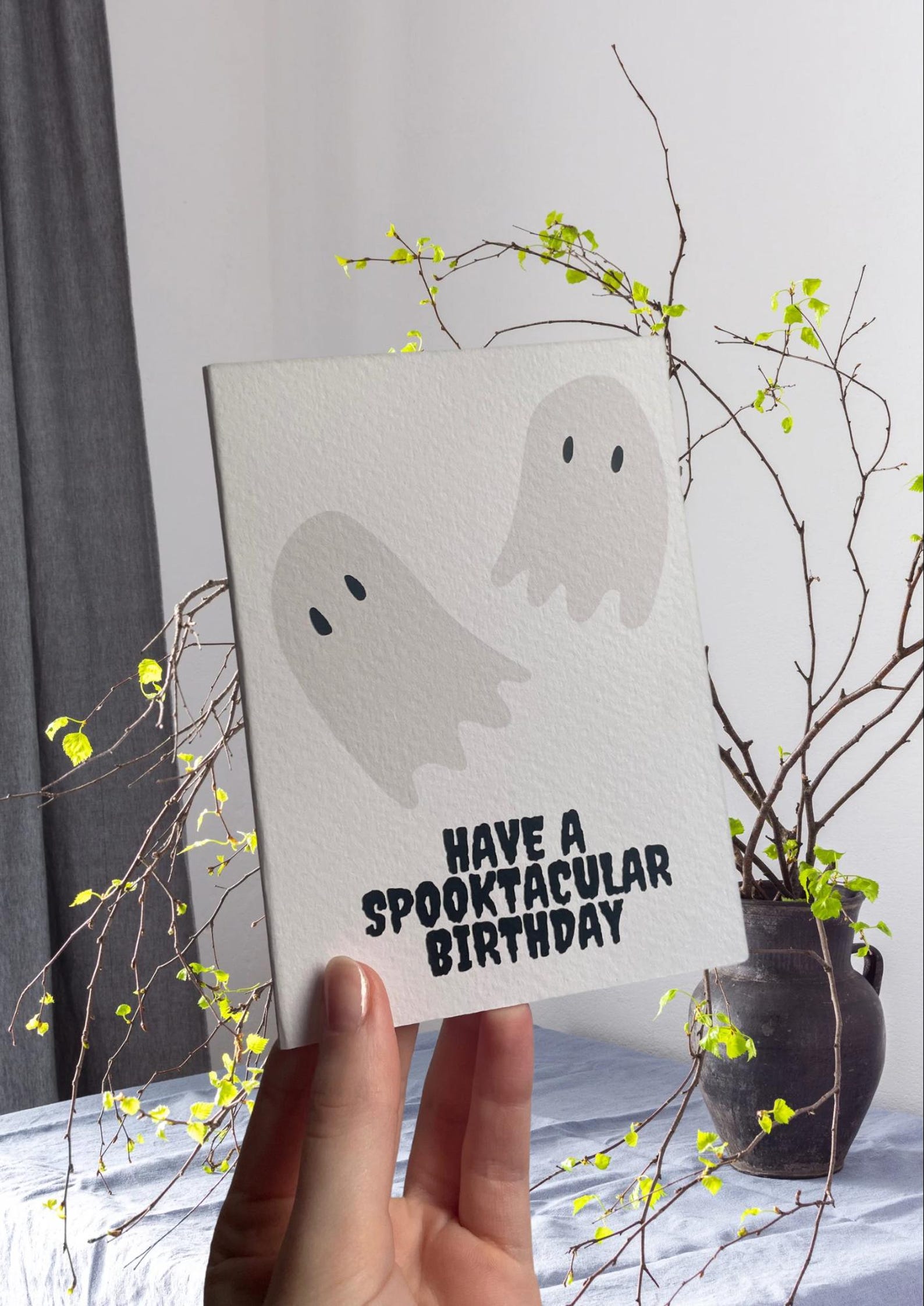 Spooky Ghost Birthday Card – “have a Spooktacular Birthday” - Etsy