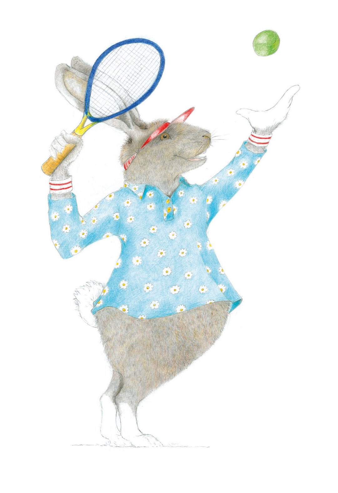 RABBIT PLAYING TENNIS - Etsy