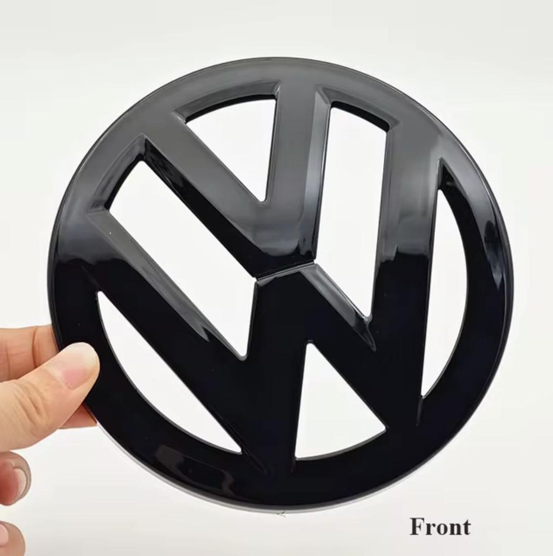 Glossy Black VW Badge Set of 2 Front and Rear Car Badges for Polo Golf ...