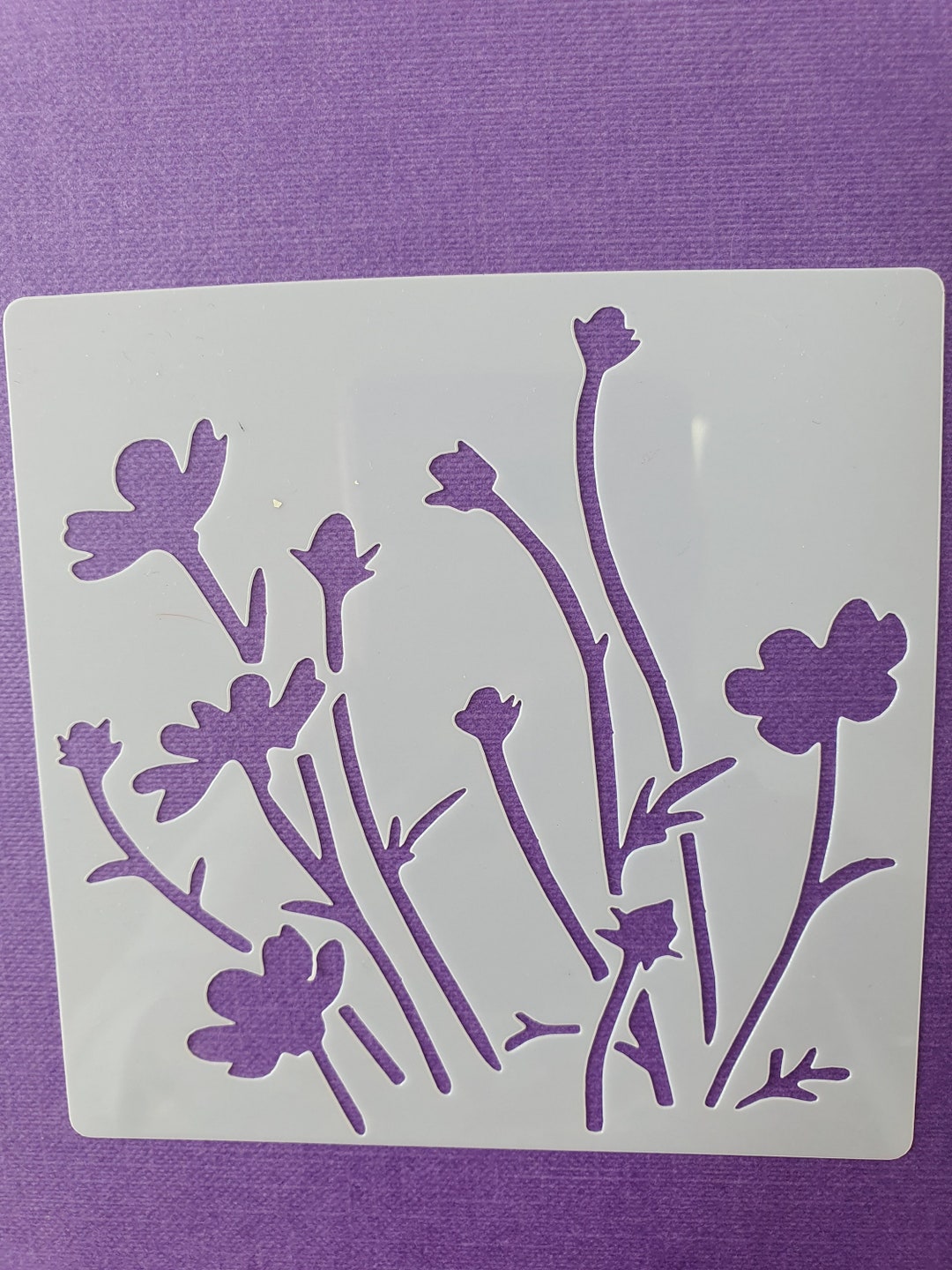 Wild Flower Botanical Stencil for Crafting and Furniture Decoration ...