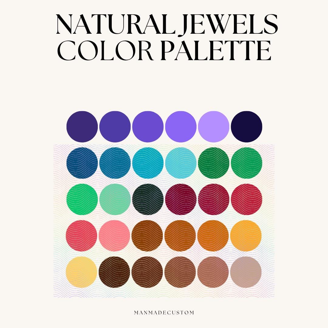 Natural Jewels – Procreate Color Palette | 30 Deep Earthy Jewel Tone ...