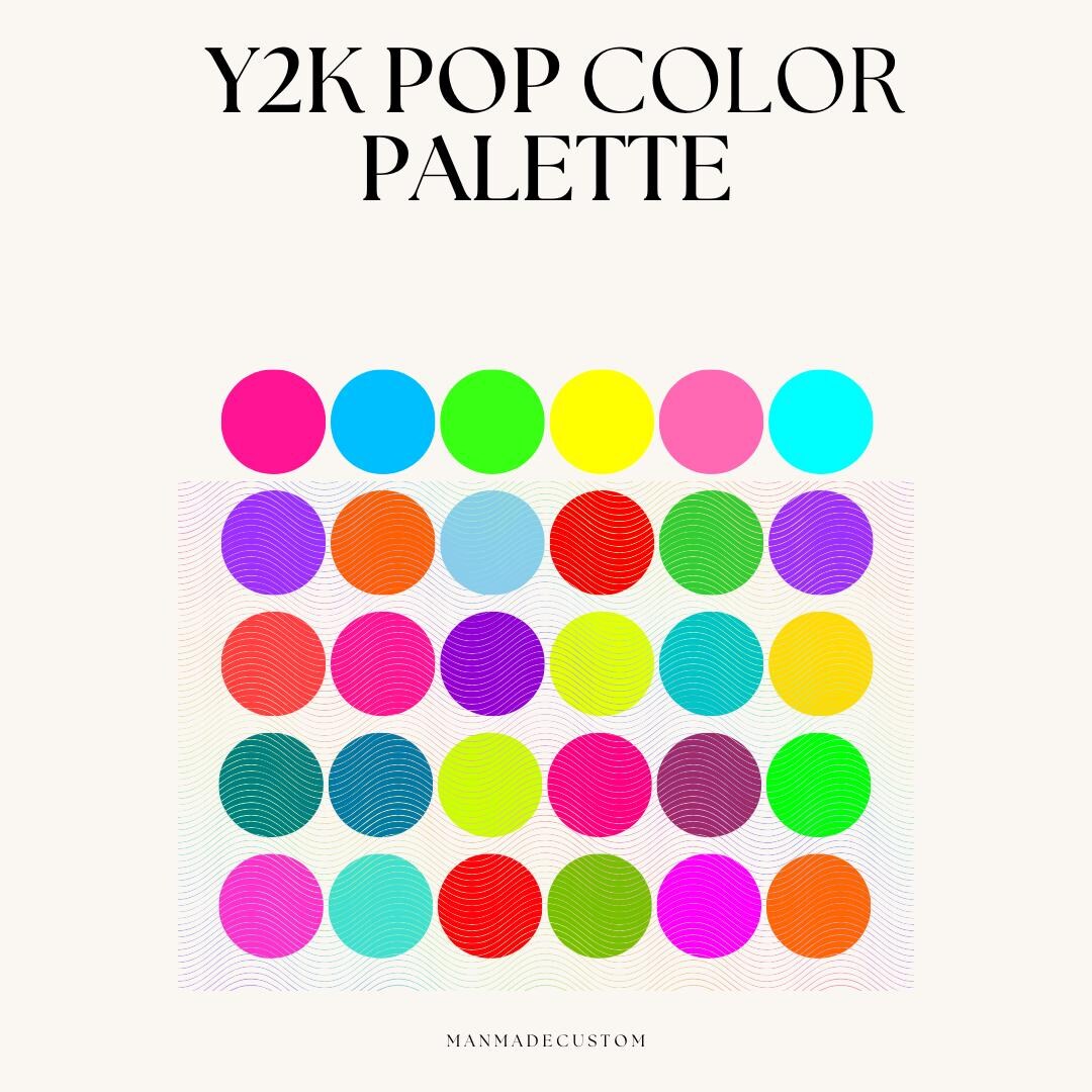 Y2K Pop Color Palette for Procreate | 30 Bright Neon Colors | Digital ...