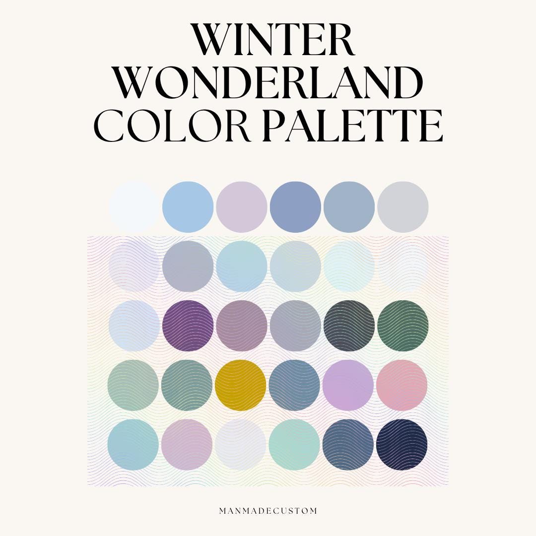 Winter Wonderland Color Palette for Procreate | 30 Frosty Winter Colors ...