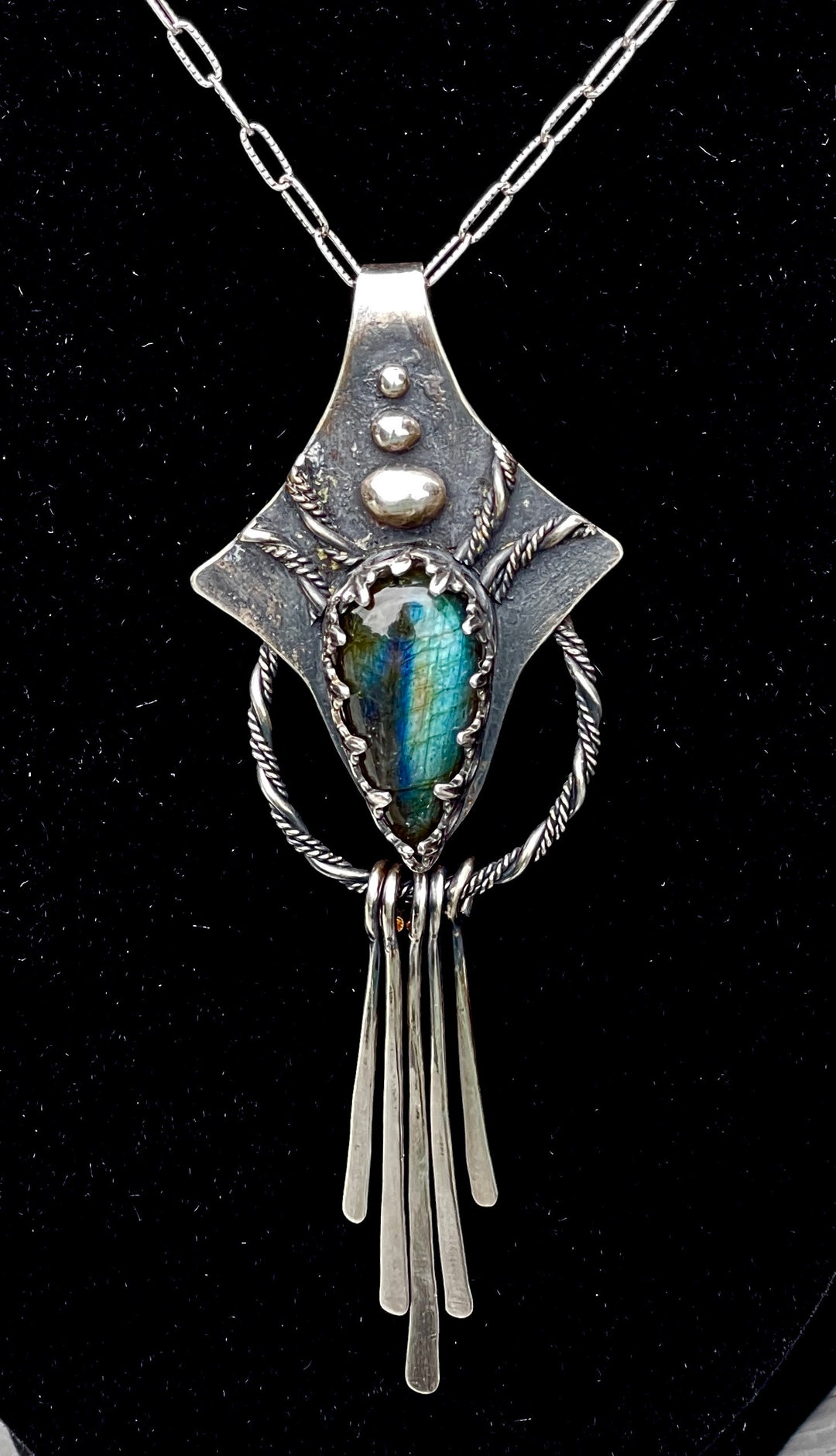 Sterling Silver Magic Crystals Labradorite Necklace Handmade - Etsy