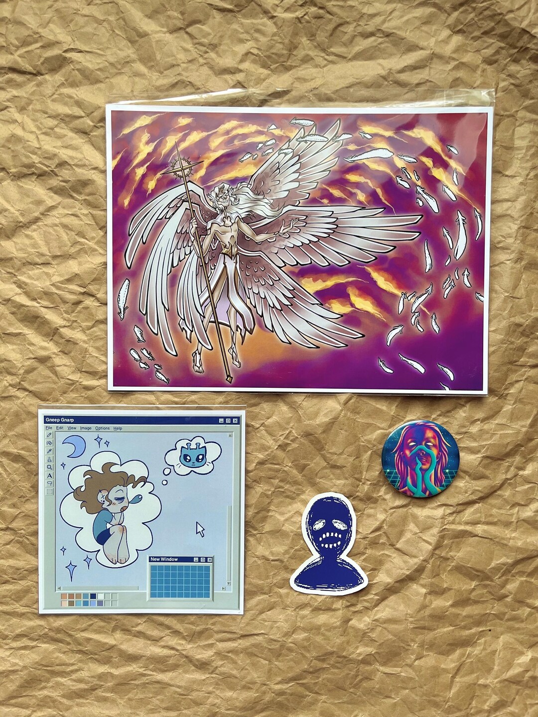 Weird Art Gift Set: Two Prints, Sticker & Button - Seraphemeral Faves ...