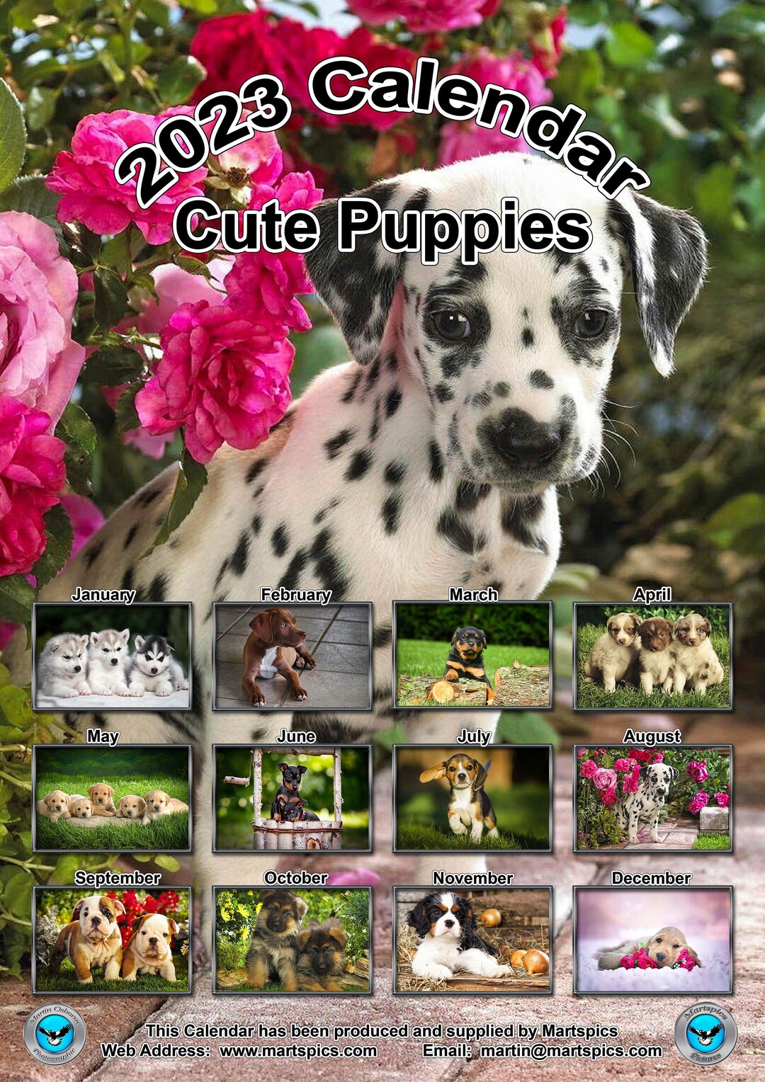 Puppy Calendar 2023 Cute Puppy Yearly Calendar Puppy Dog - Etsy UK