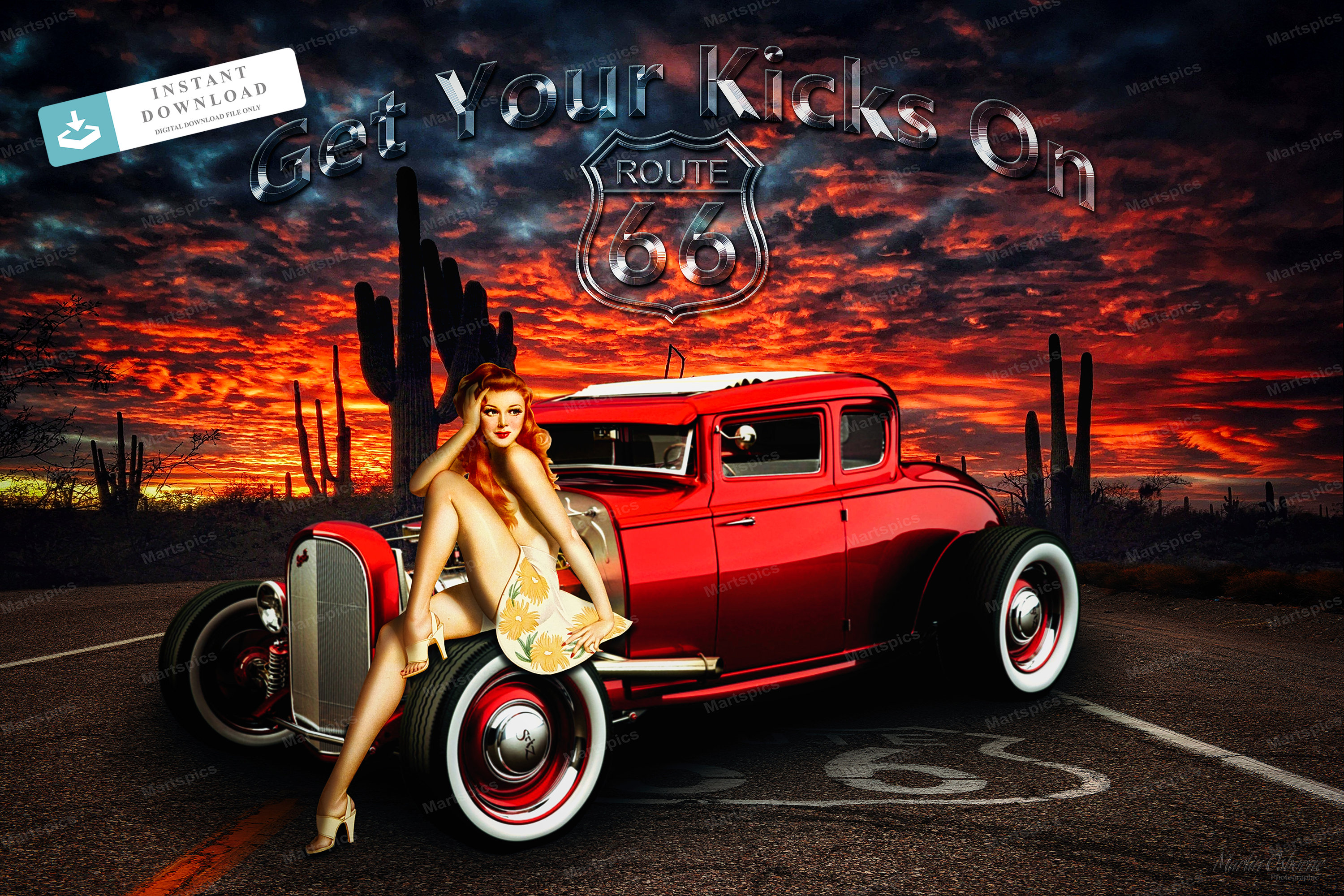 Hot Rod Pin Up Wallpaper