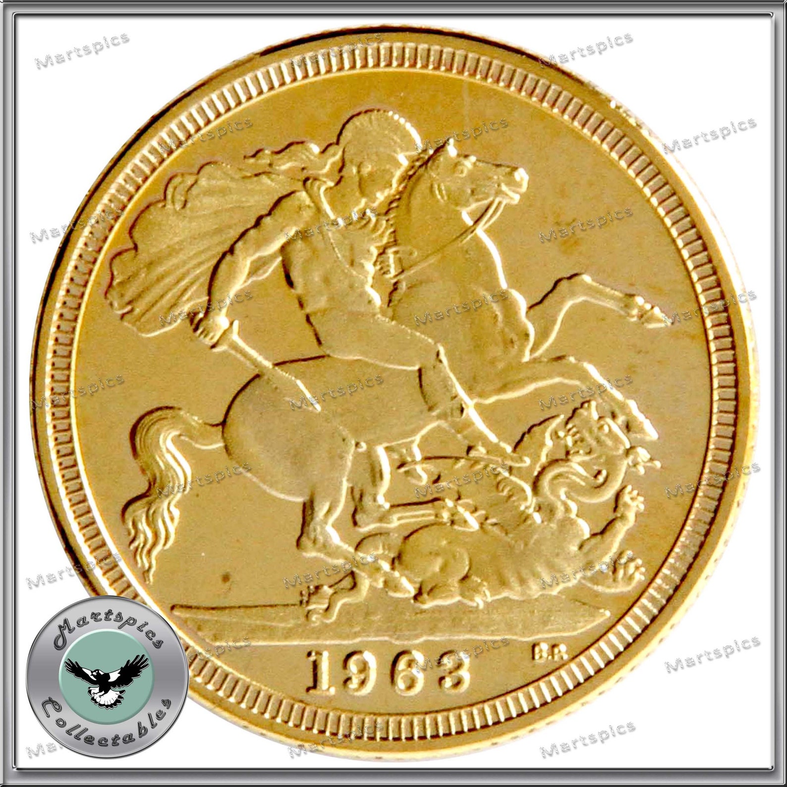 Sovereign Restrike 1963 Queen Elizabeth II REPLICA Gold Plated Full ...