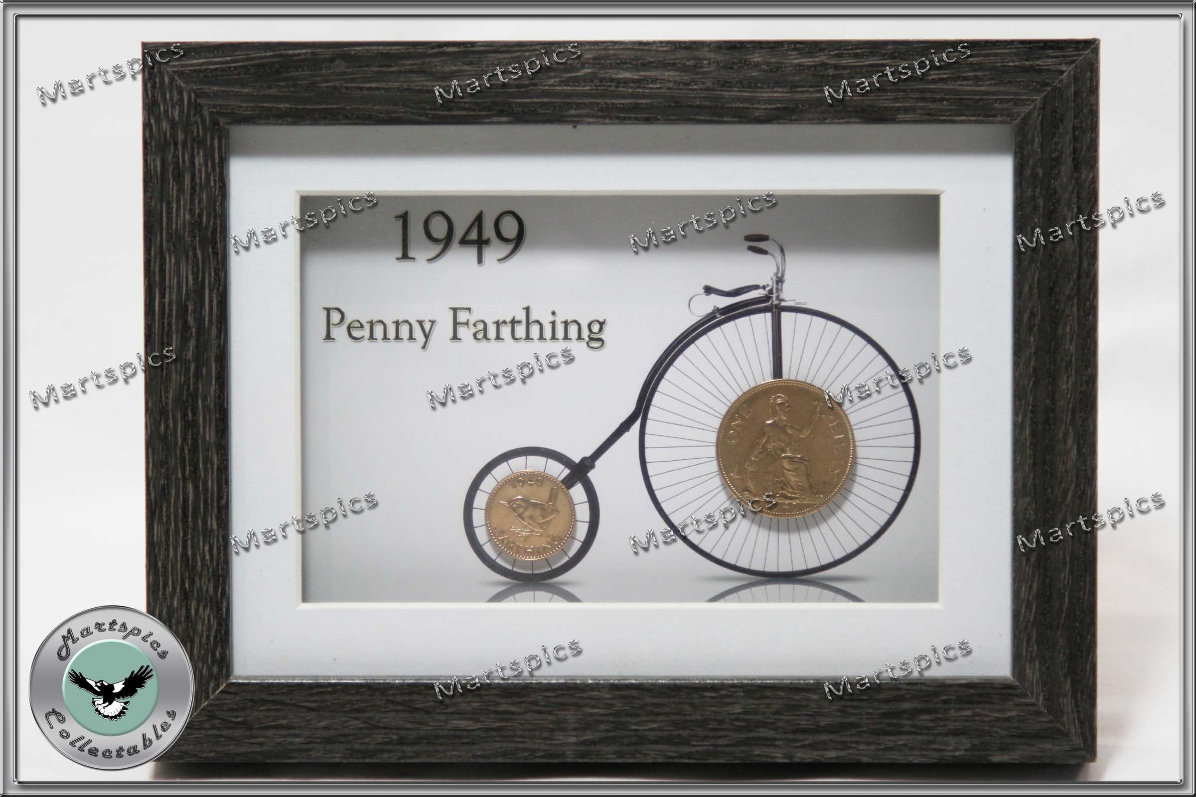 Penny Farthing Bicycle Coin Framed A Genuine British | Etsy