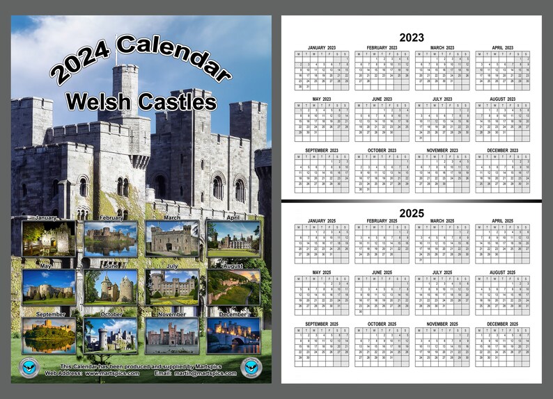 2024 Calendar Welsh Castles 14 Full Glossy Pages Available in Full A4 ...