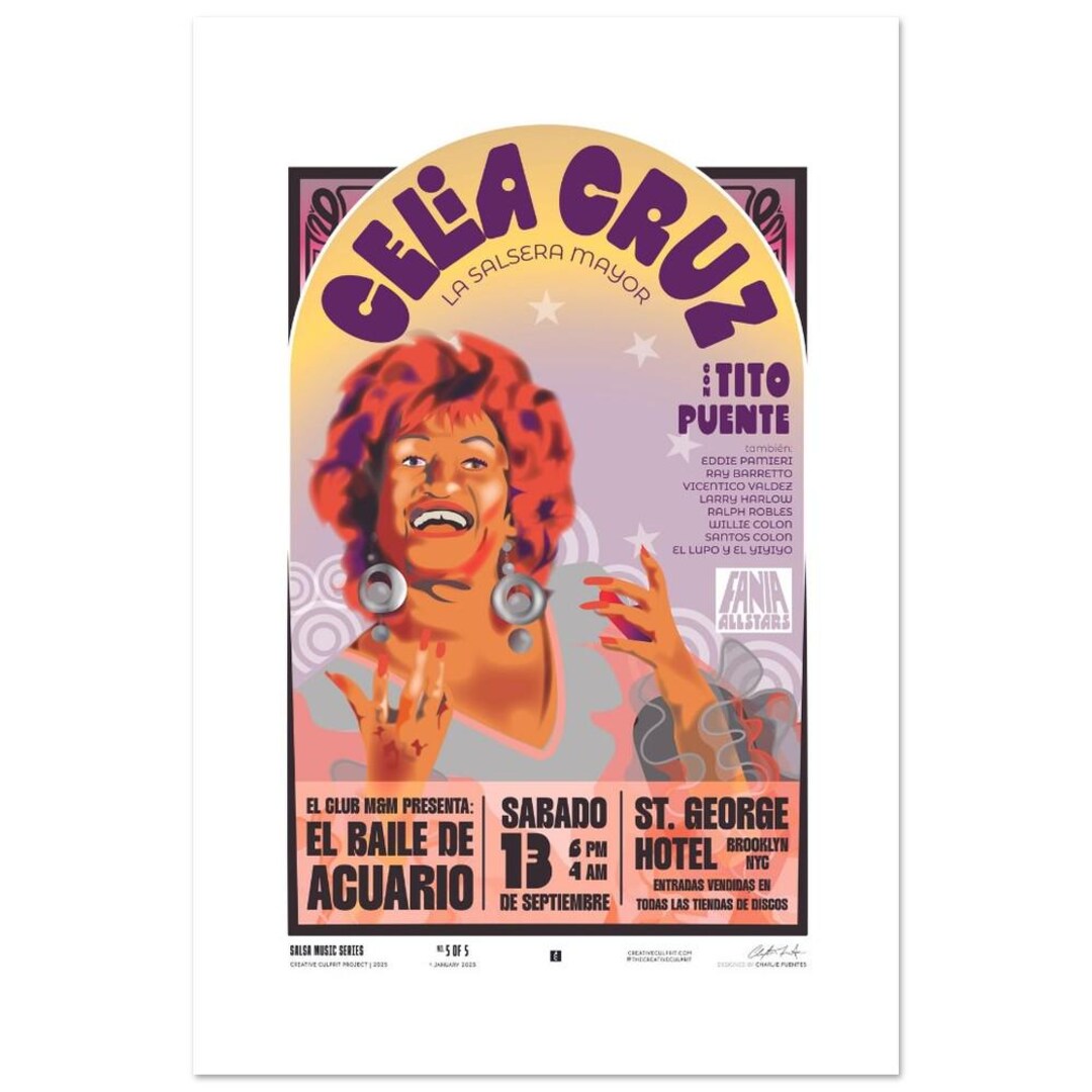 CELIA CRUZ | Concert Poster Remastered | Premium Semi-glossy Paper ...