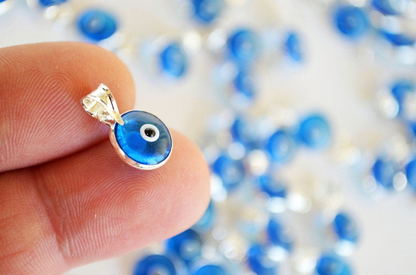 Good Luck Evil Eye Charm, 3 Pcs Navy Blue Evil Eye Pendant, Evil Eye ...