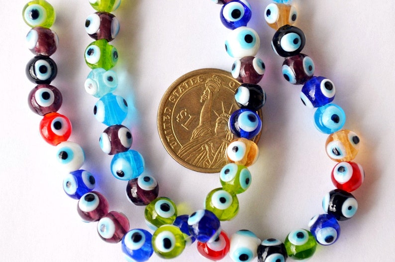 Mix Color Evil Eye Beads Set of 50 Evil Eye Beads 8 Mm Glass | Etsy