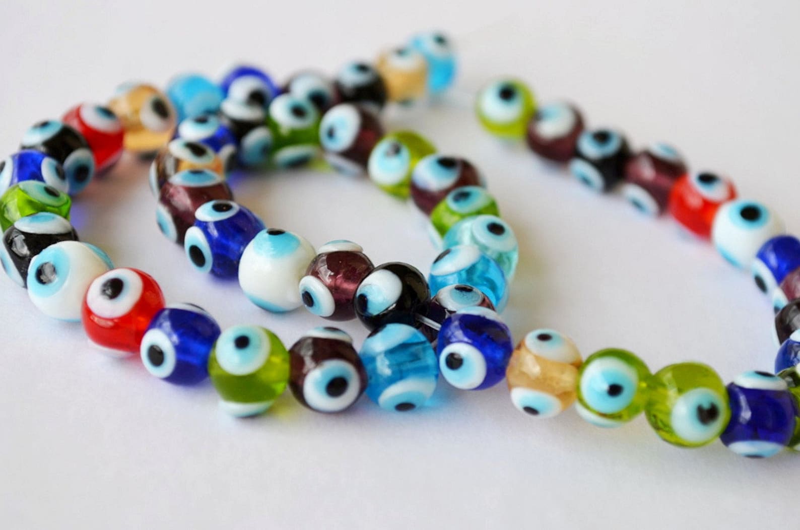 Mix Color Evil Eye Beads Set of 50 Evil Eye Beads 8 Mm Glass | Etsy