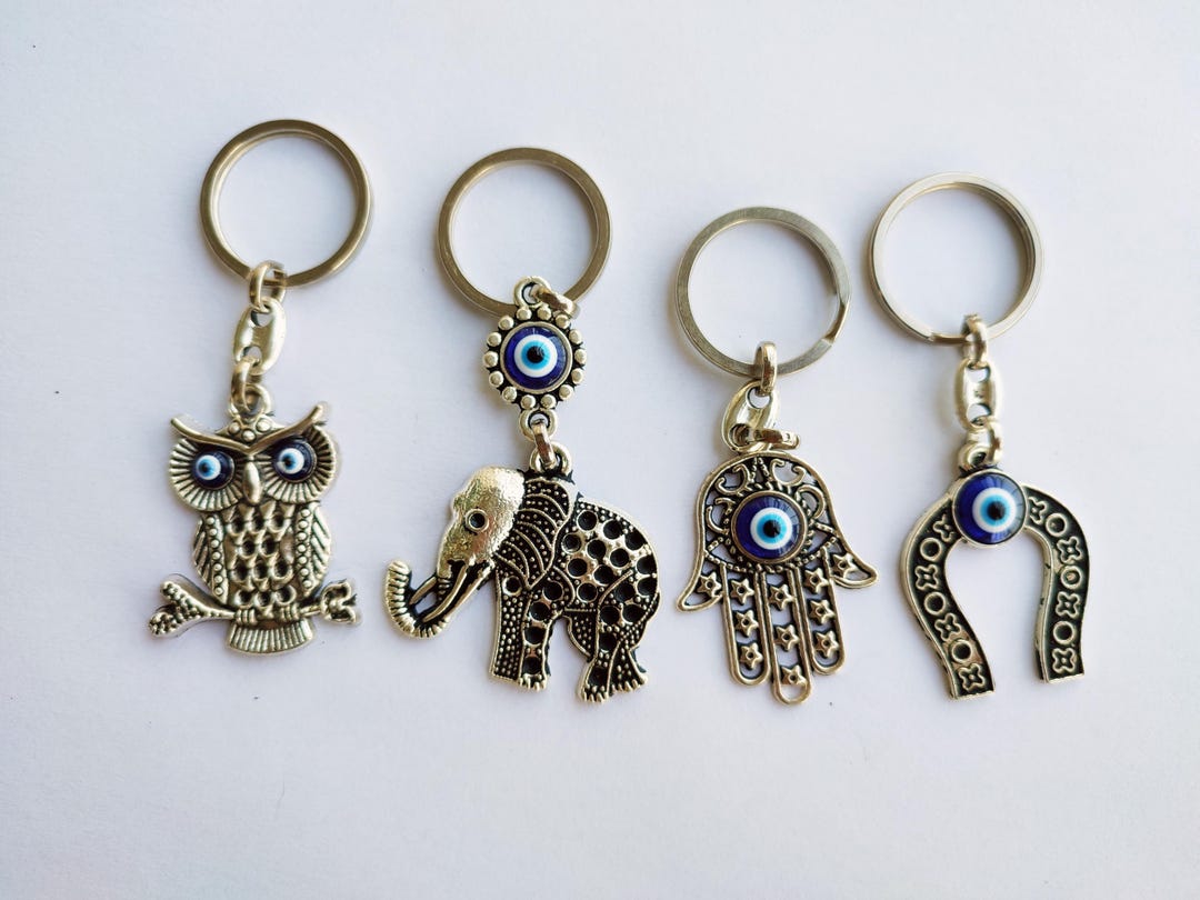 Turkish Nazar Evil Eye Protection Keychains - Hamsa Hand, Horseshoe ...