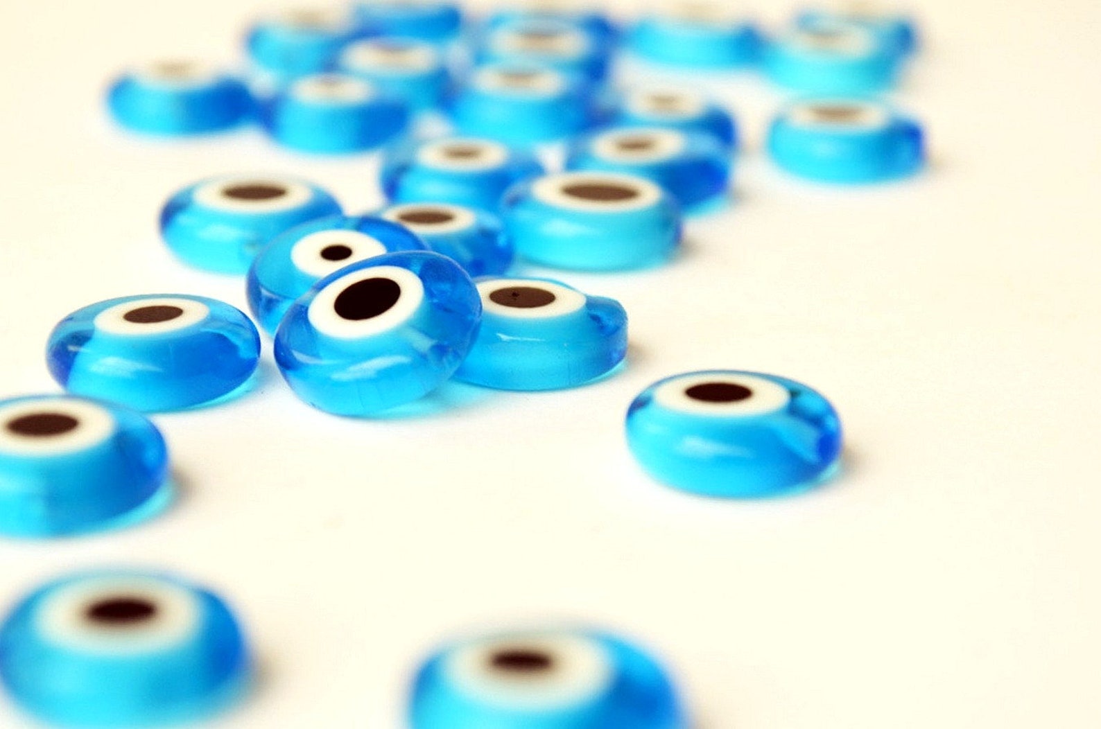 Large Evil Eye Beads, 20 Pcs Turquoise Blue Evil Eye 14mm Glass Beads ...