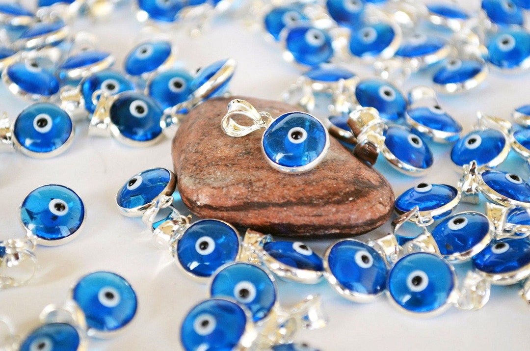 Good Luck Evil Eye Charm, 3 Pcs Navy Blue Evil Eye Pendant, Evil Eye ...