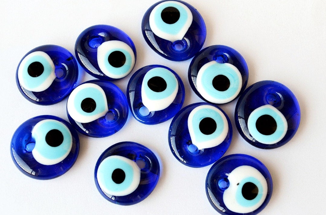 Evil Eye Wedding Favors for Guests , Lampwork Blue Evil Eye Beads ...