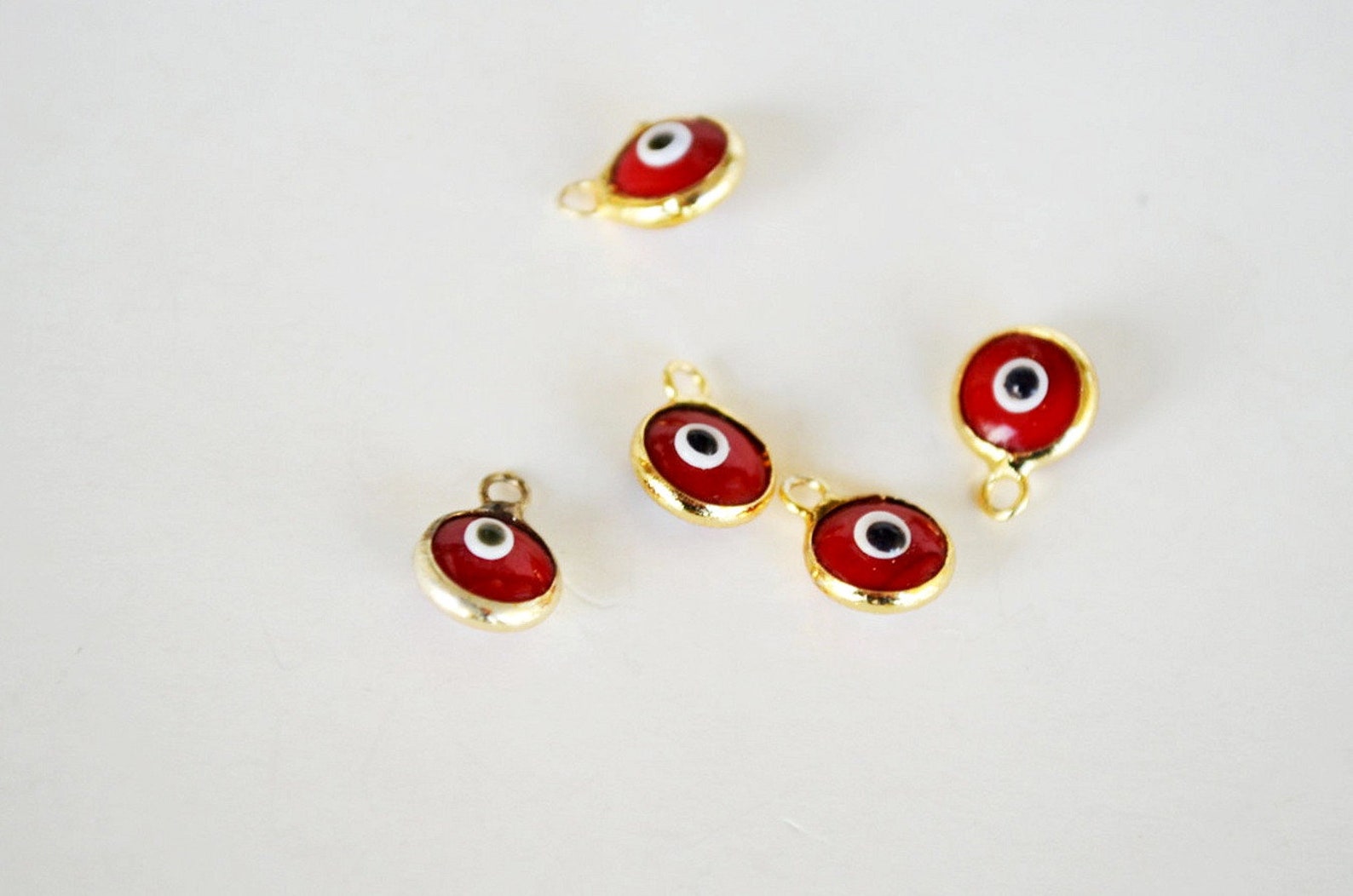 5 Pcs Nazar Bead Charms for Good Luck Red Evil Eye Beads | Etsy