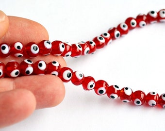 Mix Color Evil Eye Beads Set of 50 Evil Eye Beads 8 Mm Glass | Etsy