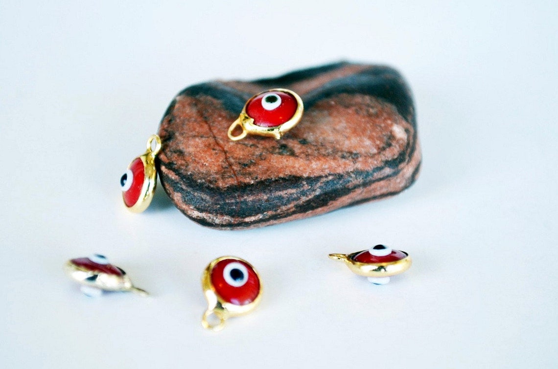 5 Pcs Nazar Bead Charms for Good Luck Red Evil Eye Beads | Etsy