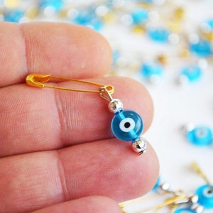 Evil Eye Safety Pins Wedding Invitation Favor Supplies Beads With Pin ...