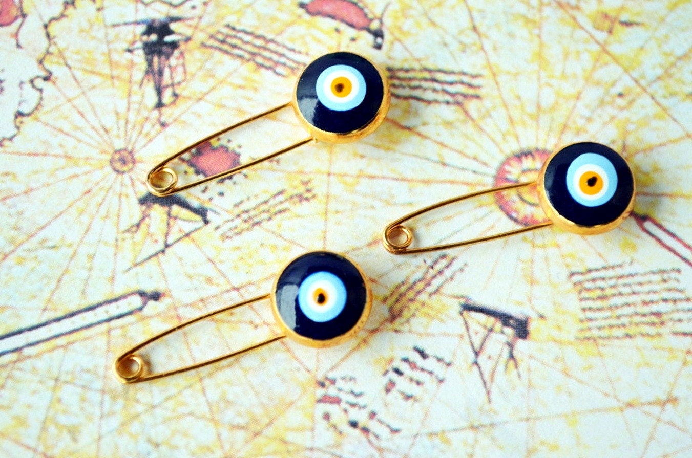 5 Pcs Evil Eye Safety Pins Wedding Invitation Favor Supplies - Etsy