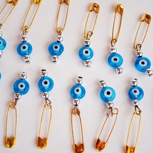Evil Eye Safety Pins Wedding Invitation Favor Supplies Beads With Pin ...
