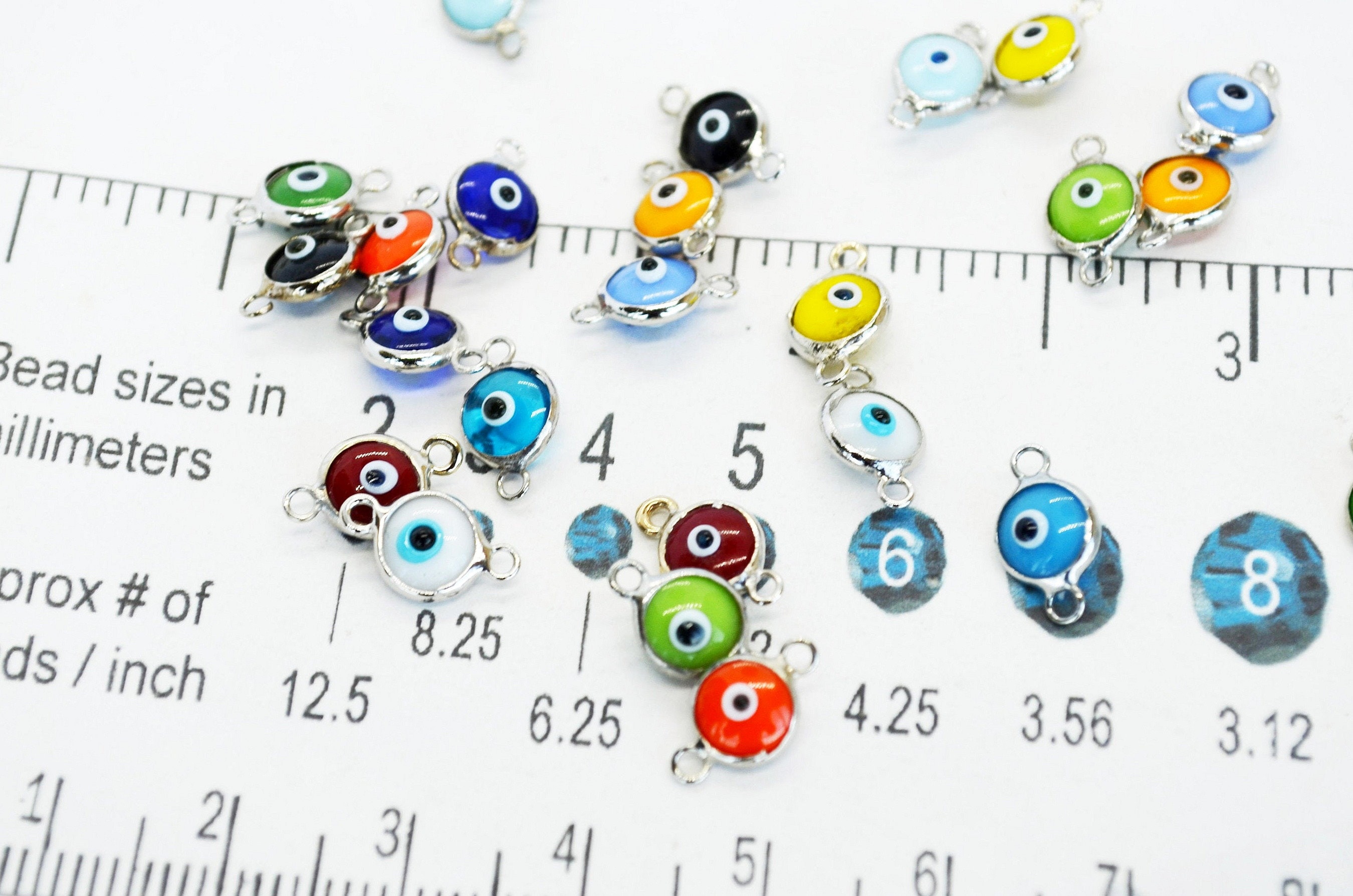 Colorful Evil Eye Connector Beads For Bracelet Evil Eye | Etsy