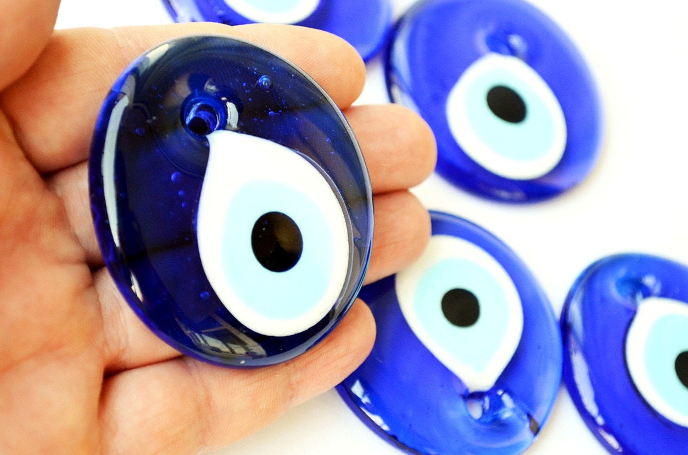 5 Pcs Large Evil Eye Glass Beads Decoration Home , Evil Eye Gift for ...