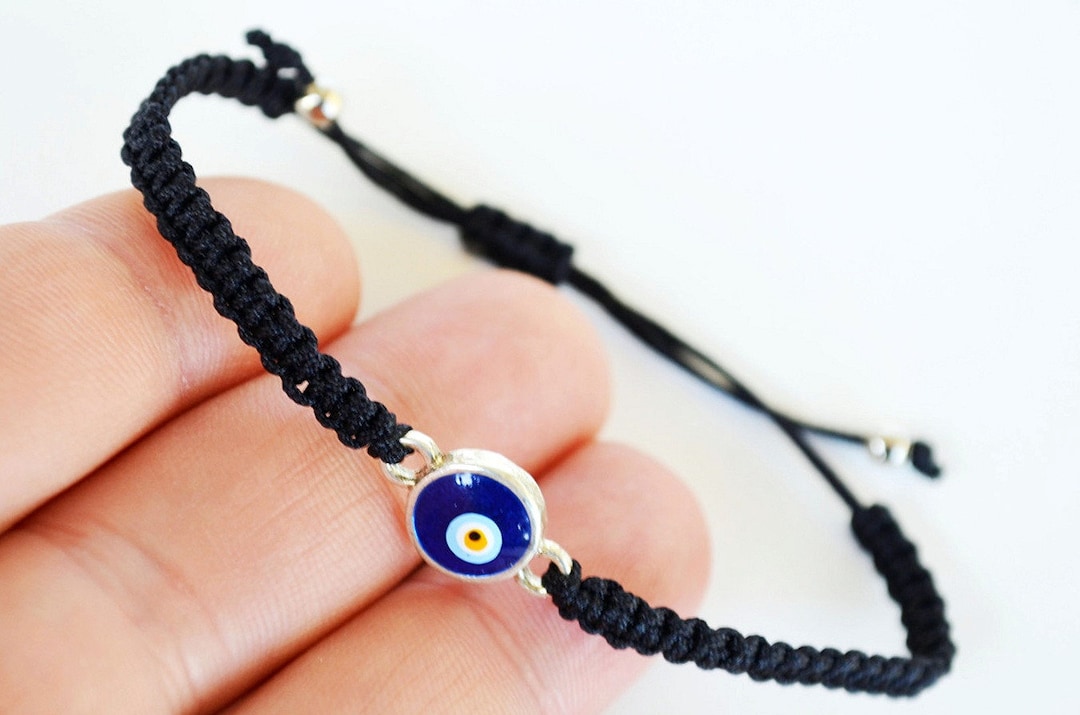 Evil Eye Bracelet - Black String Bracelet - Black Evil Eye Jewelry ...