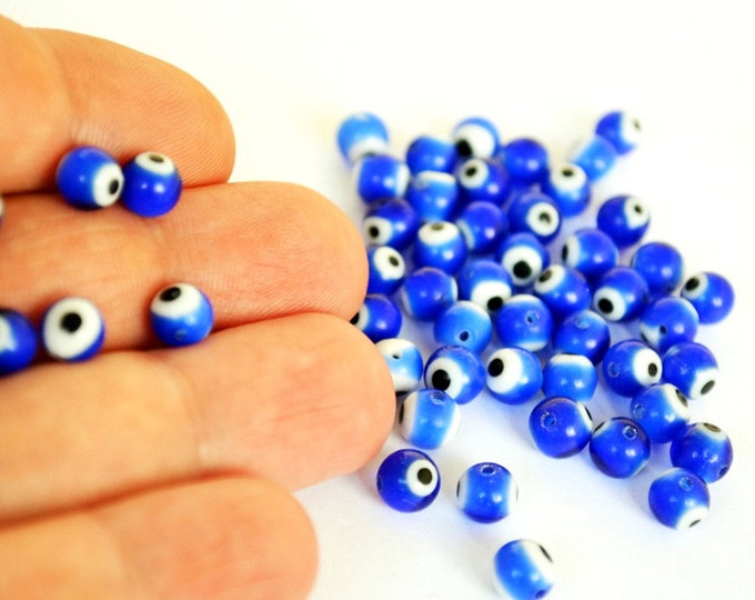 Mix Color Evil Eye Beads Set of 50 Evil Eye Beads 8 Mm Glass | Etsy