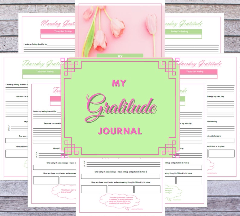 Daily Gratitude Journal, Digital Print, Instant Download - Etsy