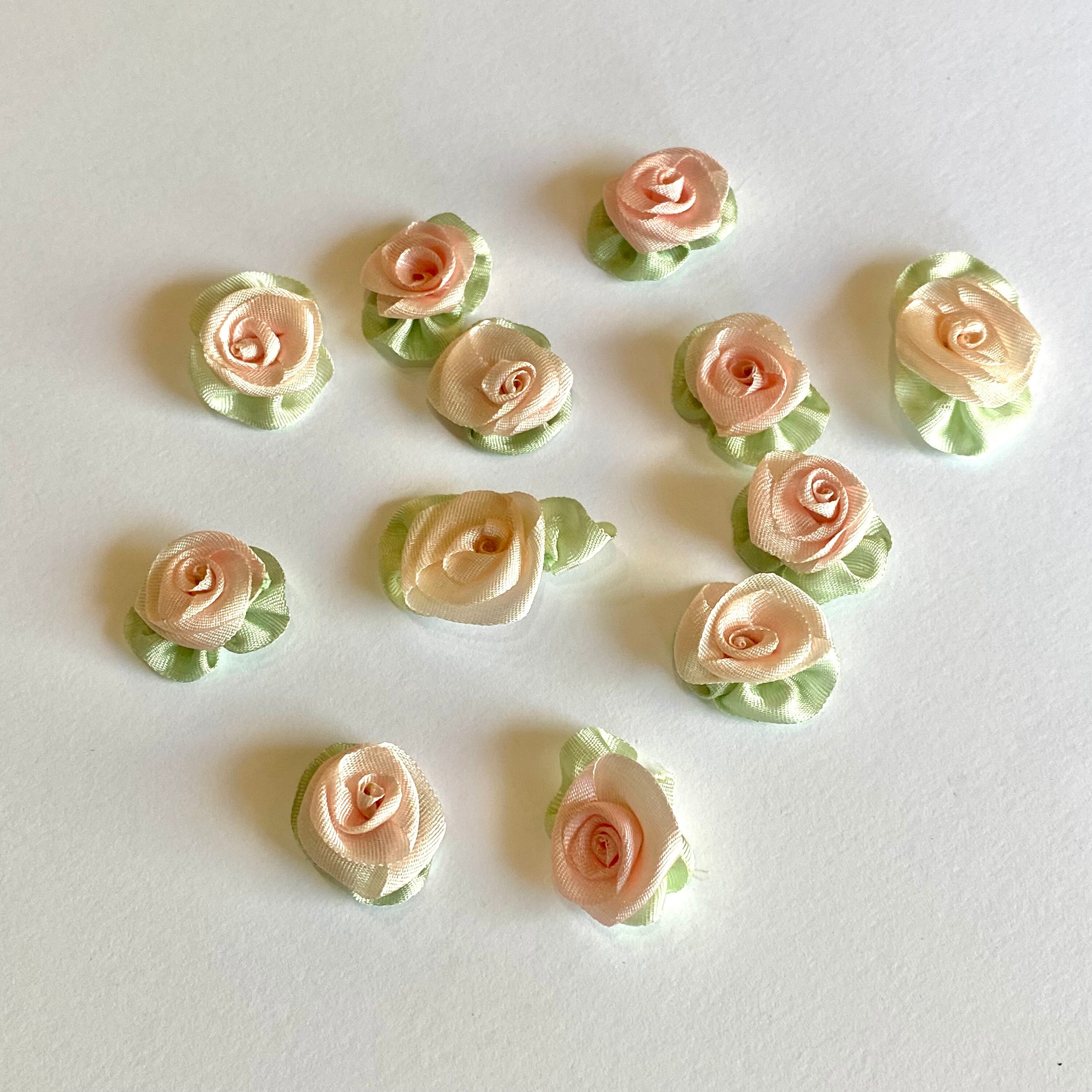 Mini Silk Ribbon Rosettes, Vintage French Floral Embellishments - Etsy