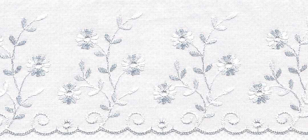3 Yds Austrian Flower Batiste Embroidery Edging 100% Cotton Batiste ...