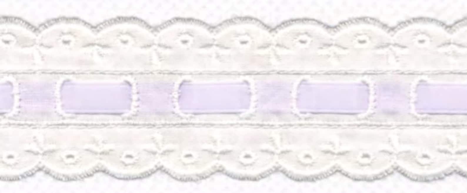 5 Yds Austrian Cotton Eyelet 1.5 Wide for 1/4 Ribbon, Eyelet Edging ...