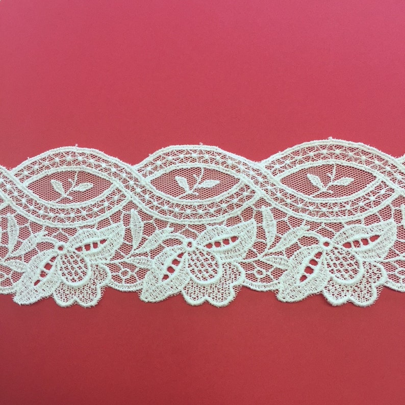 9 Yds White Lace Edging, Scalloped Lace Edging - Bridal - 2" Wide - Etsy