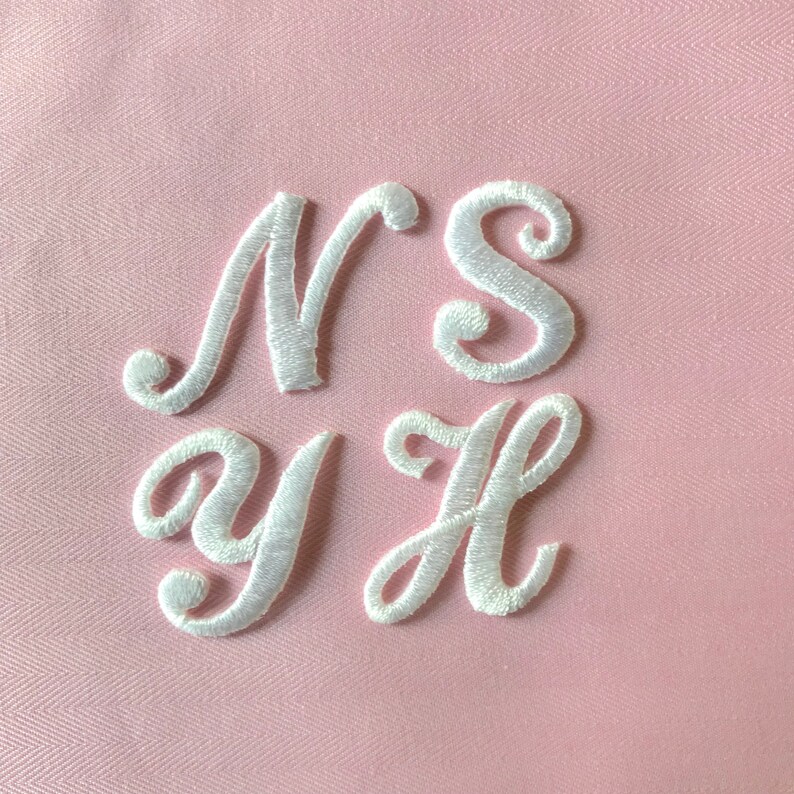 White Applique Iron on Script Letters 1" - Etsy