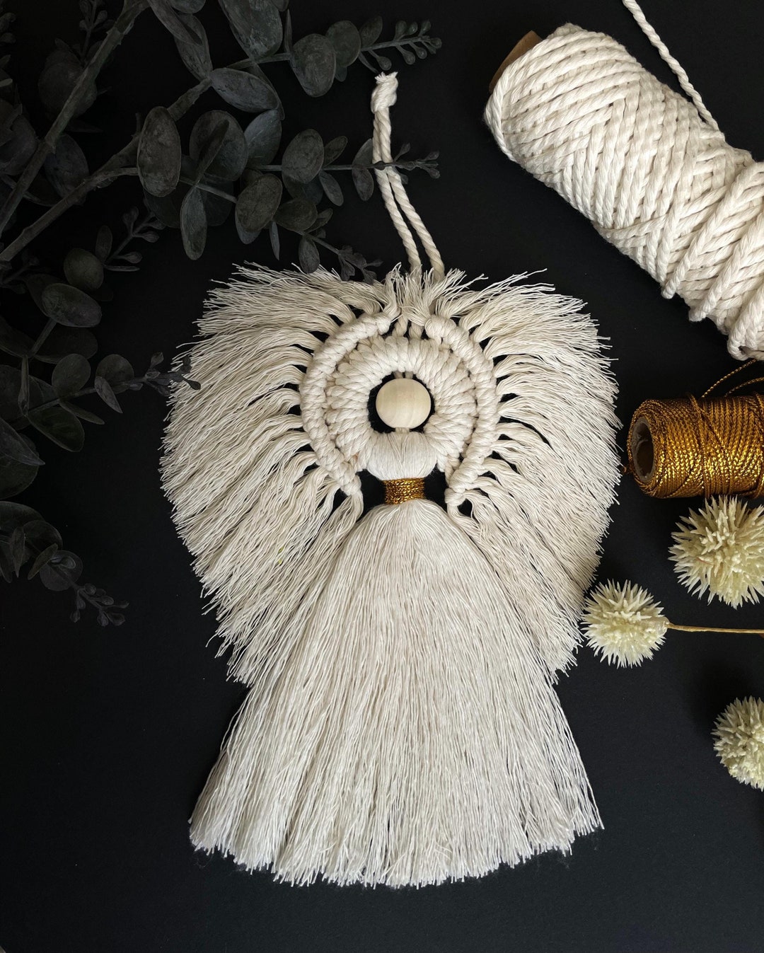 Macrame Angel Ornament: Handmade Cotton Christmas Tree Decor - Etsy