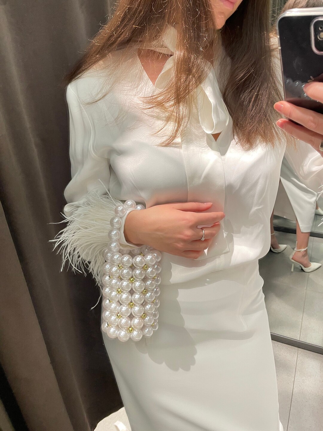 Pearl Bag Bride Wedding Clutch Purse One Year Dating Gift - Etsy